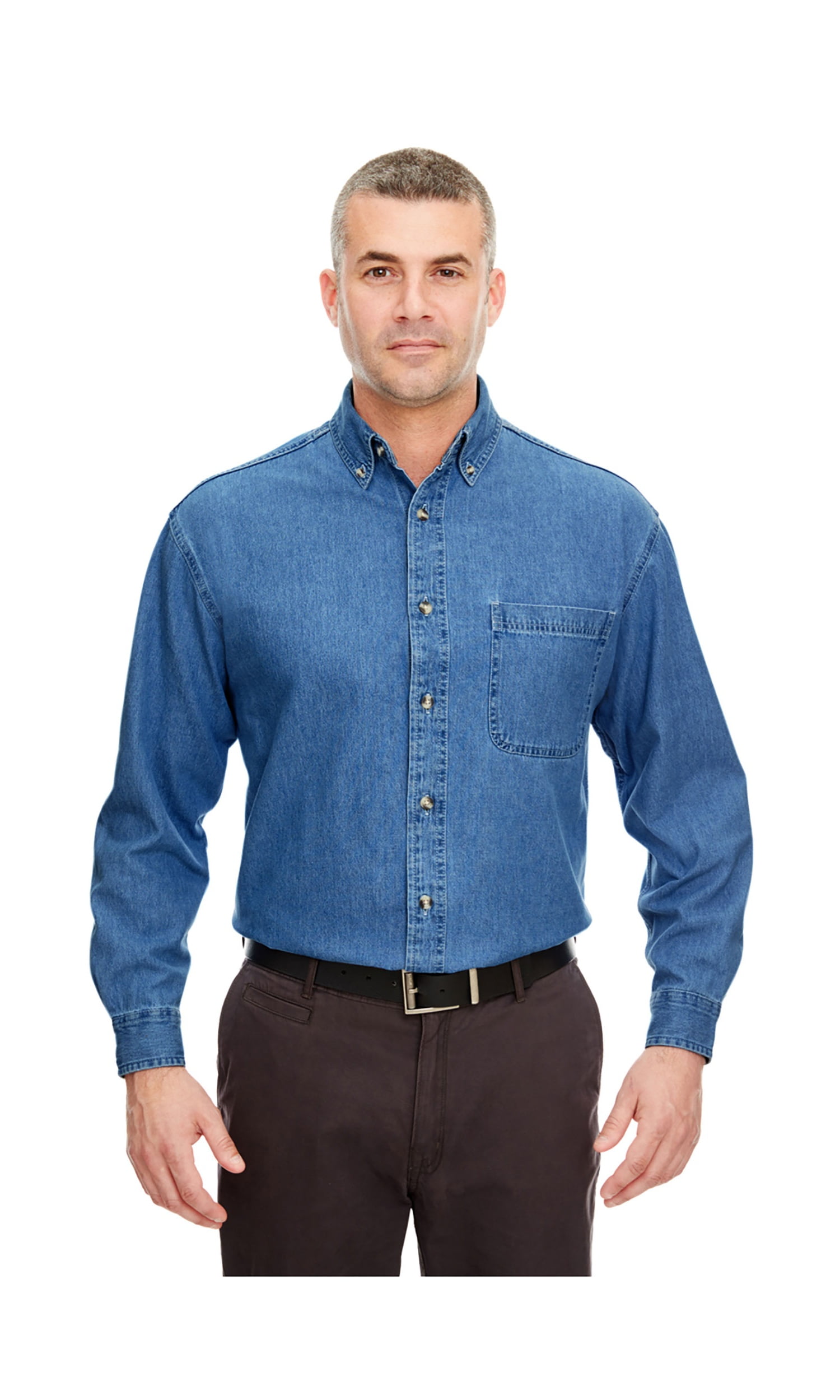 UltraClub Adult Cypress Denim Shirt with Pocket, Style 8960 - Walmart.com