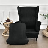 TOPCHANCES High Back Wing Chair Covers, 2-Piece Velvet Slipcover with ...