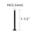 #6 x 1-1/2" Long Black Wood Screws (25 Pack), 304 Stainless Steel Flat ...