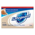 Safe-Guard Antibacterial Unscented Bath Bar Soap 4 oz 4 Pack for Germ ...