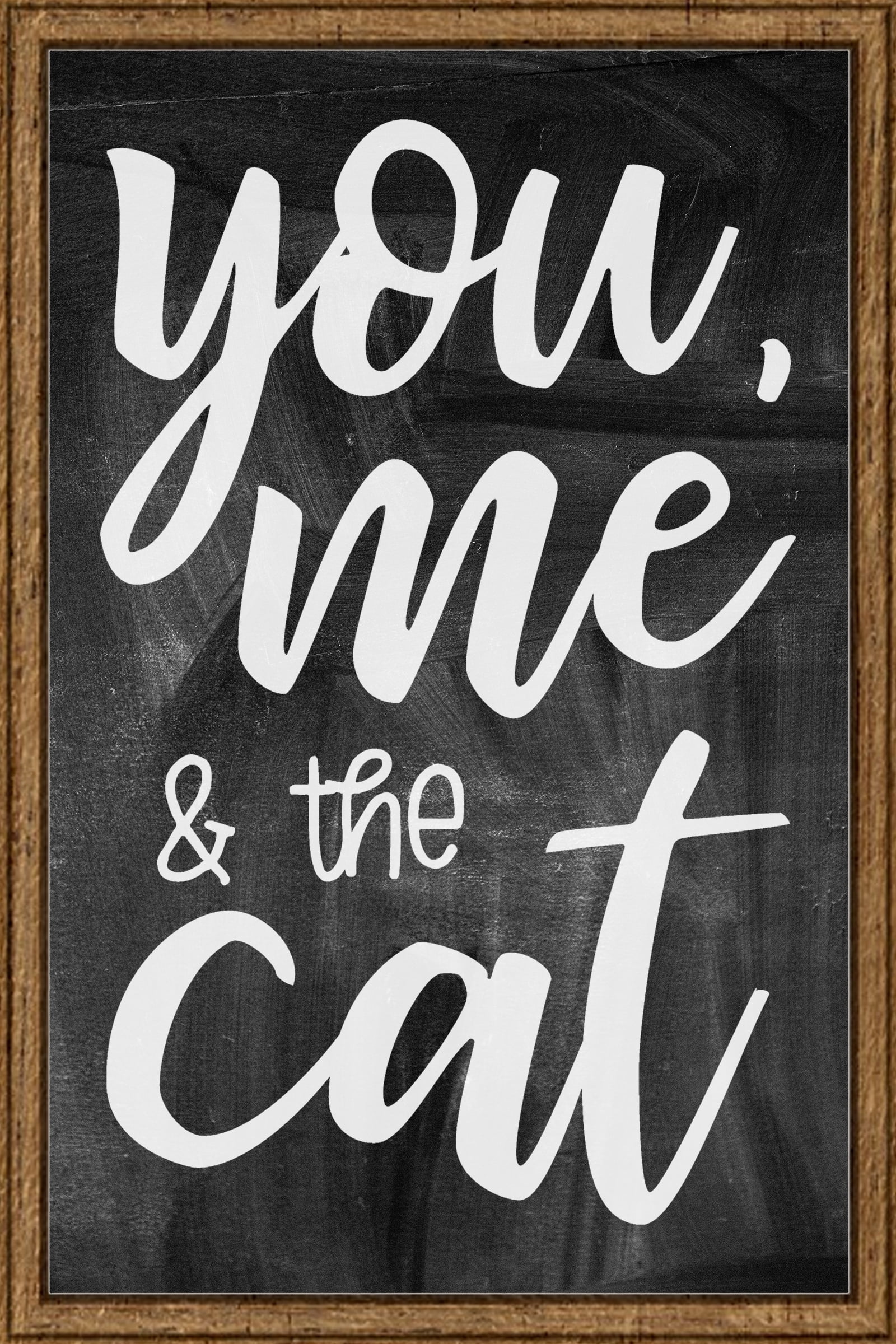 You me & the cat cursive love home family couple animals pets Tin Sign ...