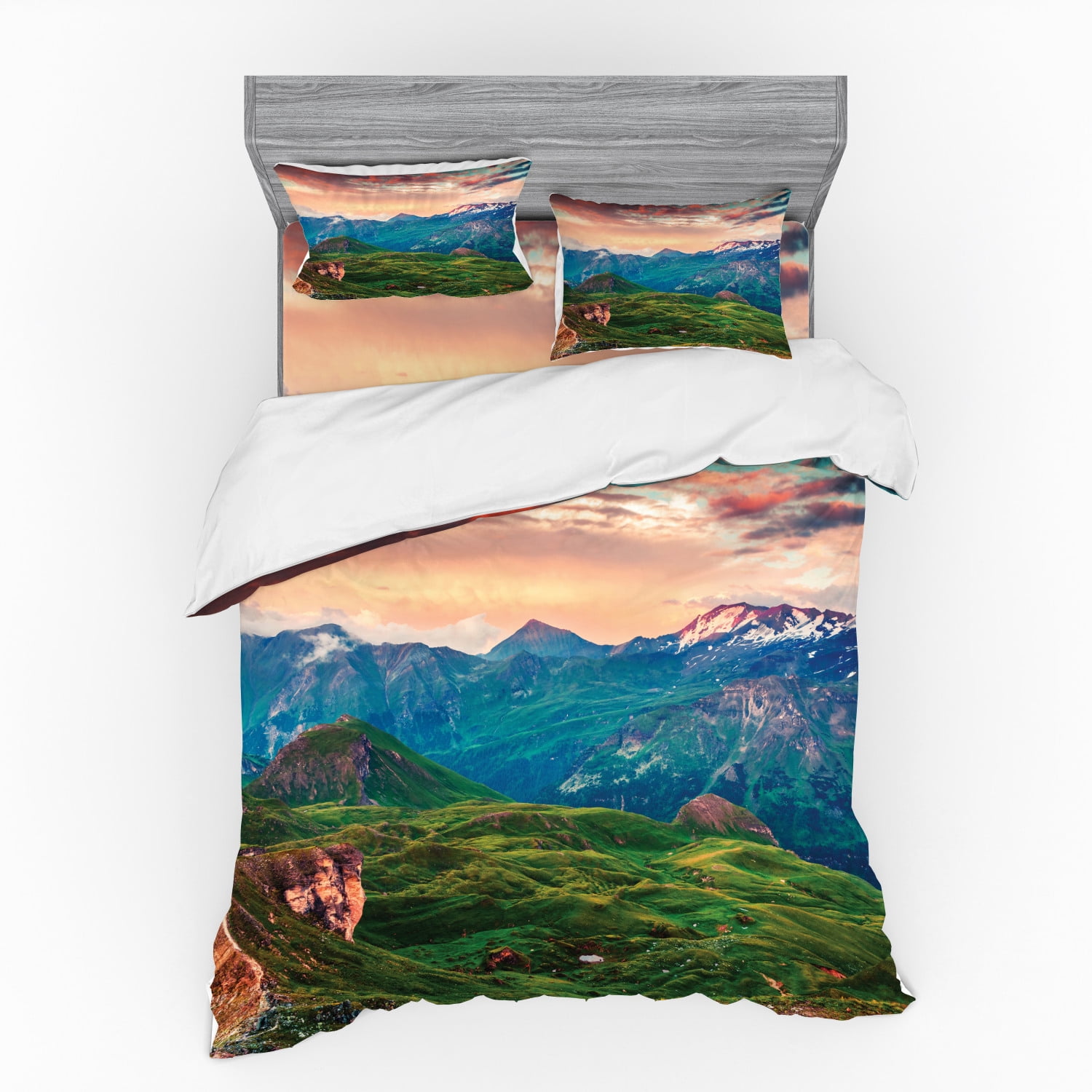 Mountain Duvet Cover Set, Summer Morning of Grossglockner High Alpine ...