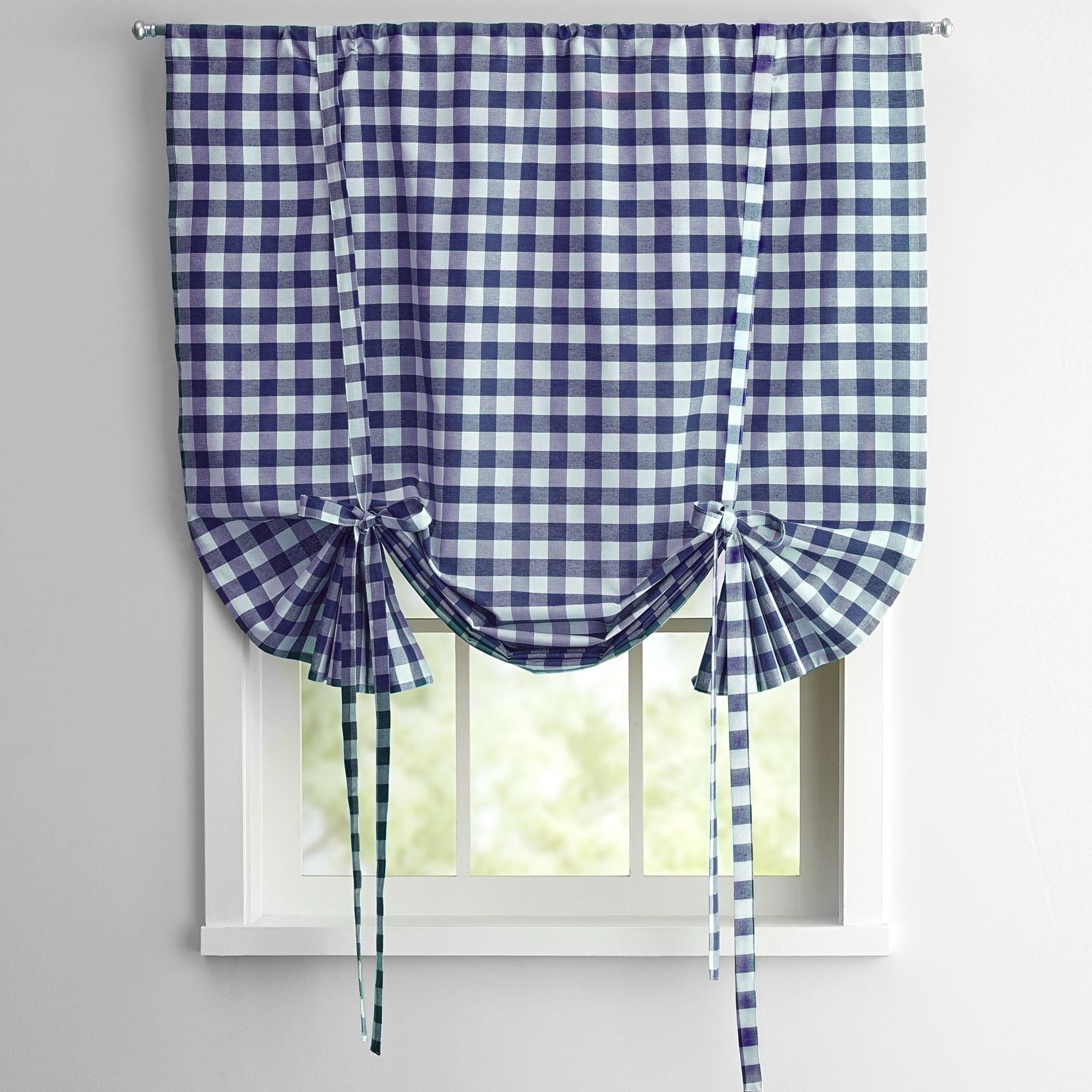 Buffalo Check Gingham Decorative Tie-Up Window Shade 42" x 63 ...