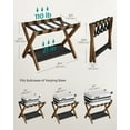 SONGMICS Foldable Bamboo Luggage Rack with Shelf, Suitable for Guest ...