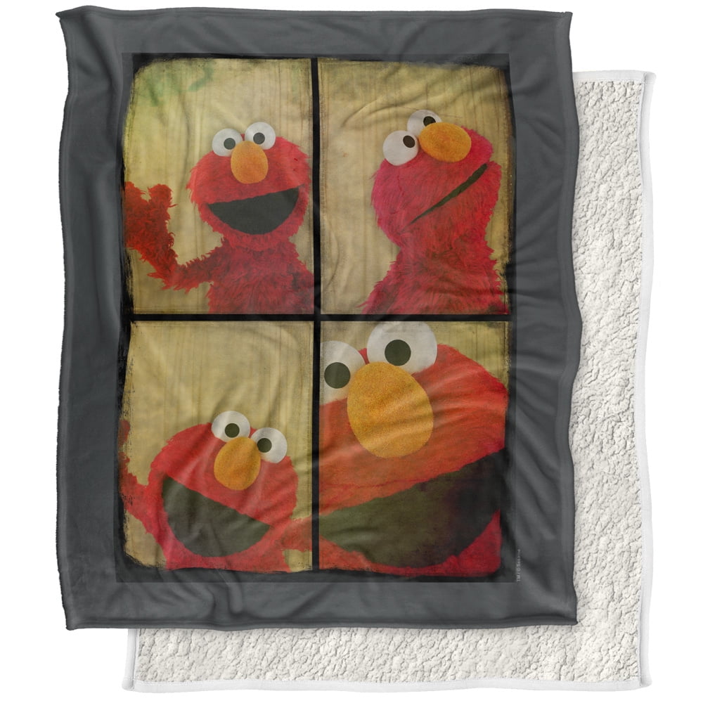 Sesame Street Blanket, 50"x60", Photo Booth Elmo Silky Touch Sherpa ...