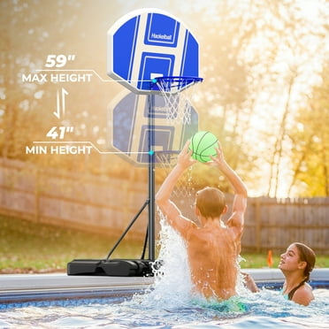 GoSports Splash Hoop ELITE, Deck-Mounted, Adjustable Inground Pool ...