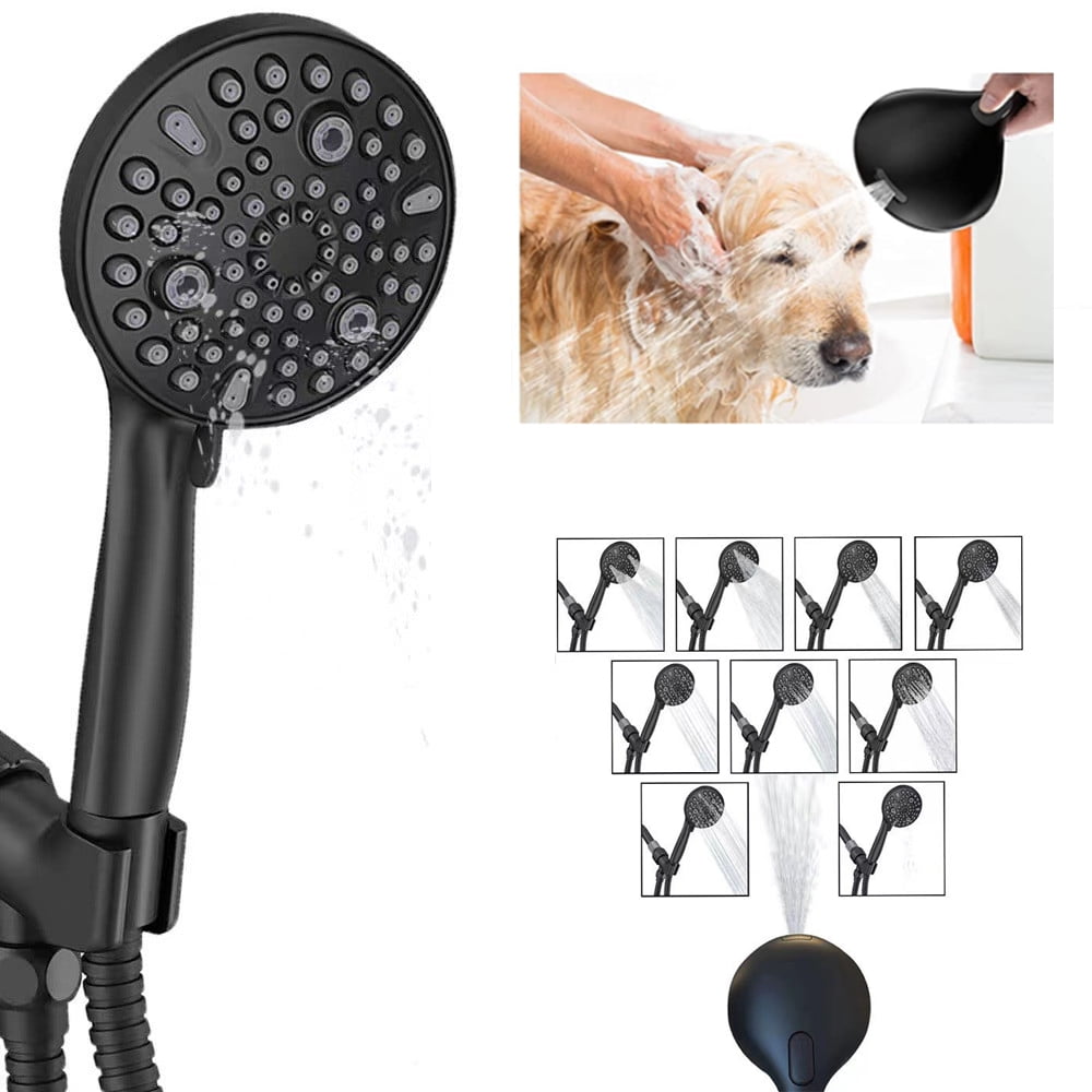 High Pressure 9-mode Handheld Shower Head Built-in Power Wash to Clean ...