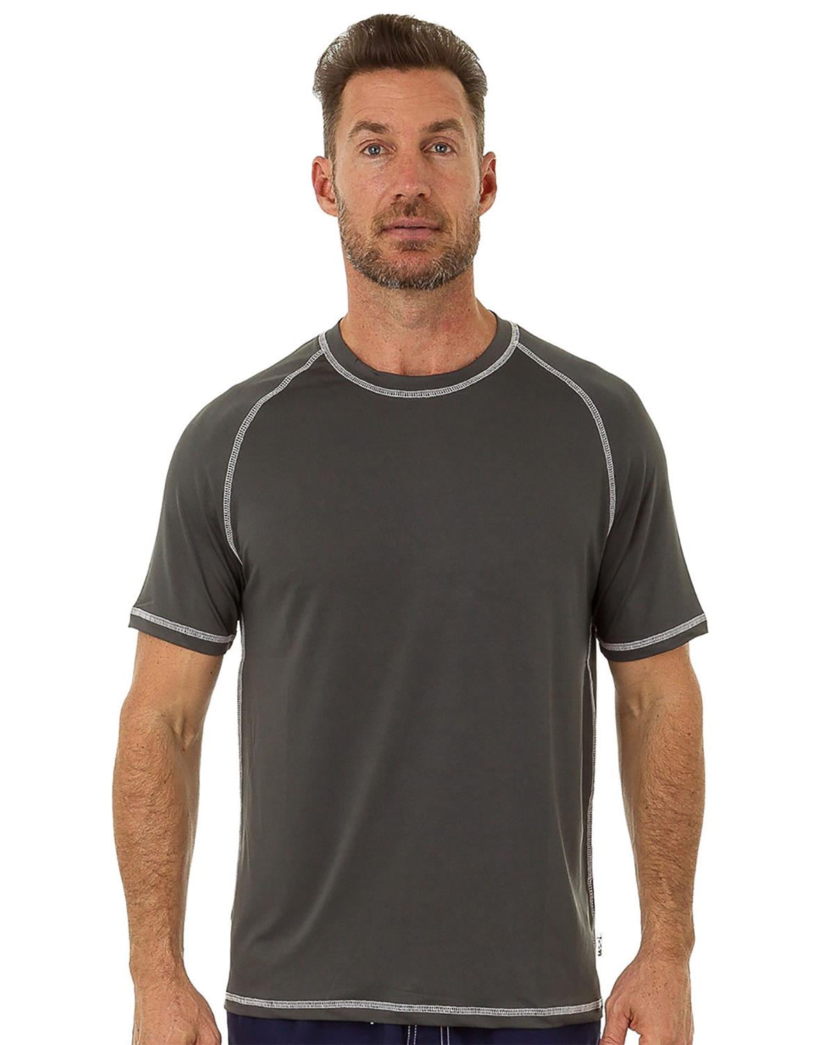 Mens UPF 50+ Rashguard Swim Tee Short Sleeve Running Shirt Swimwear ...