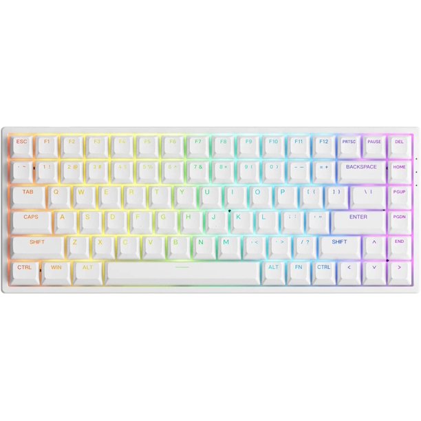 Akko Keycaps Top Printed Shine-Through with ASA Profile, White Keycaps ...