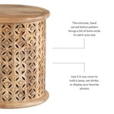 Linon Lainey Wood Hand Carved Side Table in Natural - Walmart.com