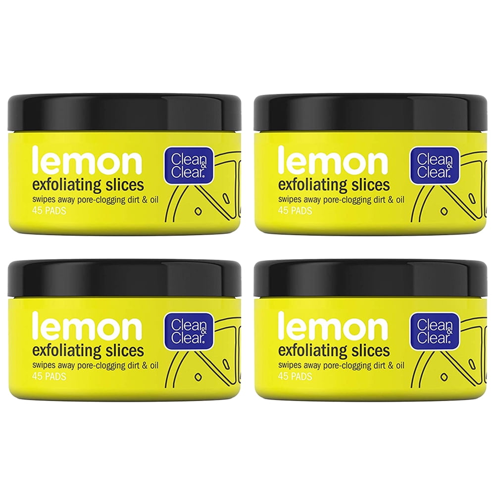Pack of 4 New Clean And Clear Exfoliating Lemon Slices Brightening and ...