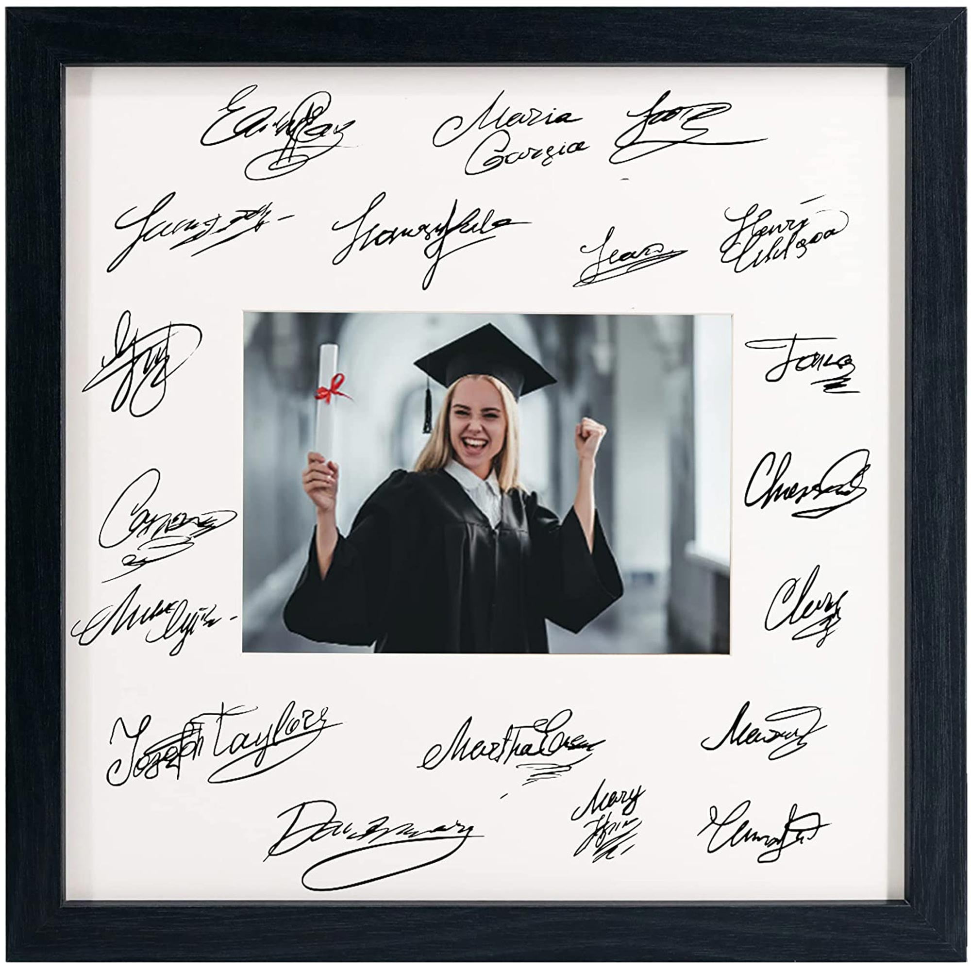 GraduationMall 12x12 Signature Picture Frame Holds 5x7 Photo with White ...