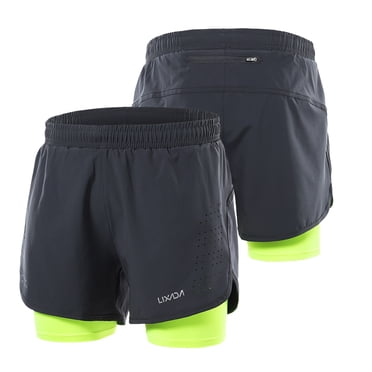 Lixada Men's 2-in-1 Running Shorts Quick Drying Breathable Active ...