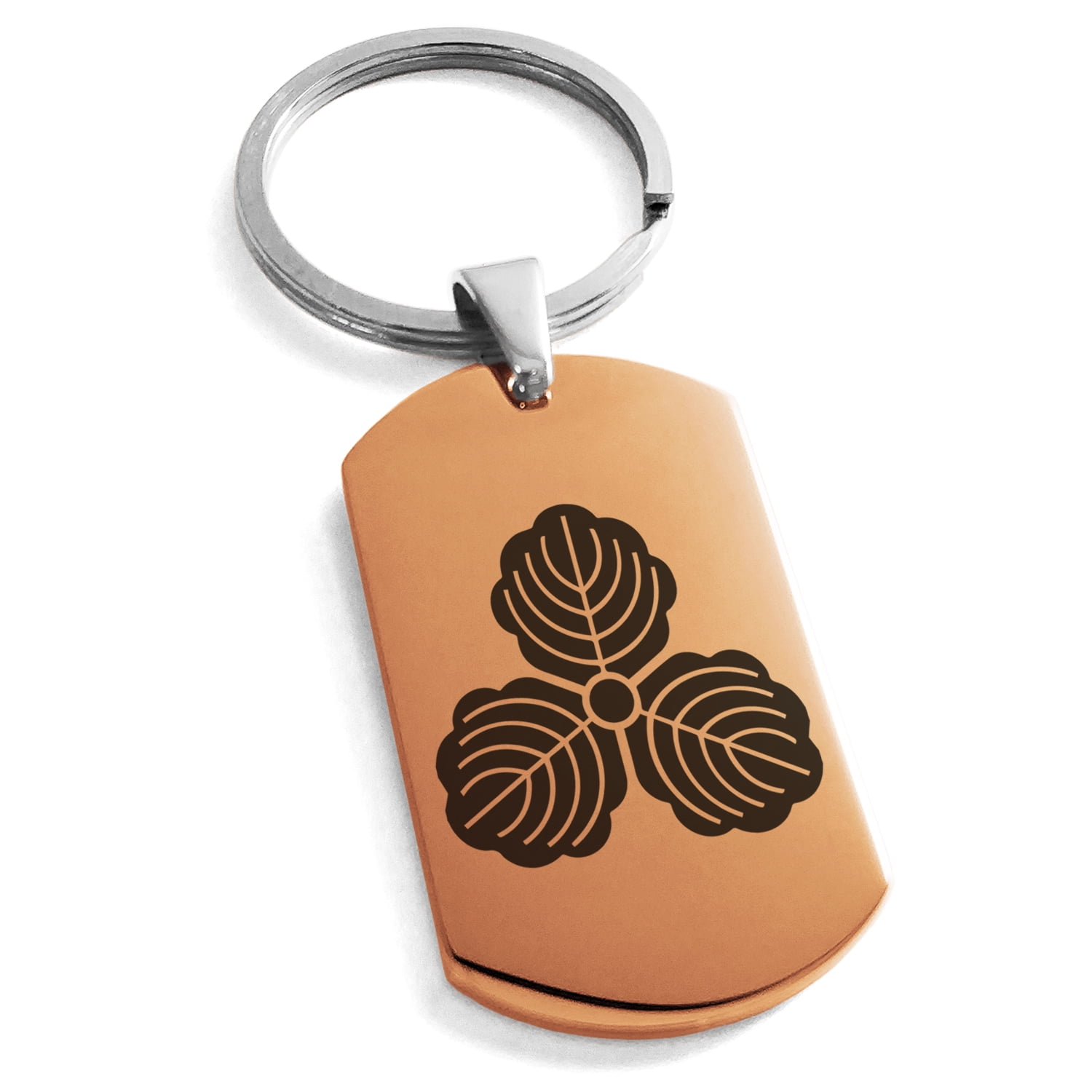 Stainless Steel Kasai Samurai Crest Engraved Dog Tag Keychain Keyring ...