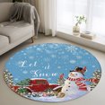 4ft Round Rug Light Blue Christmas Area Rugs for Living Room Bedroom ...