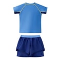 Boys Swim Set 2 Piece Short Sleeve Rash Guard and Swim Trunks Quick Dry ...