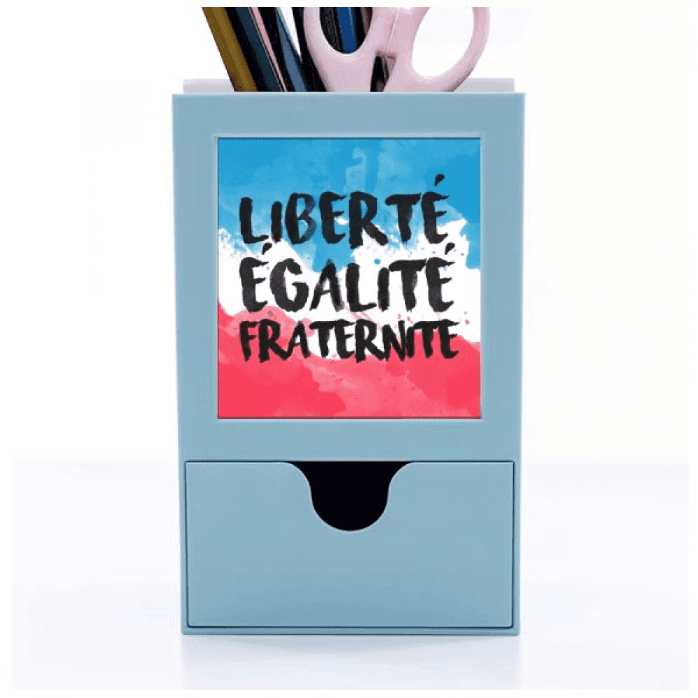 Liberte Egalite Fraternite France Mark Flag Desk Supplies Organizer Pen ...
