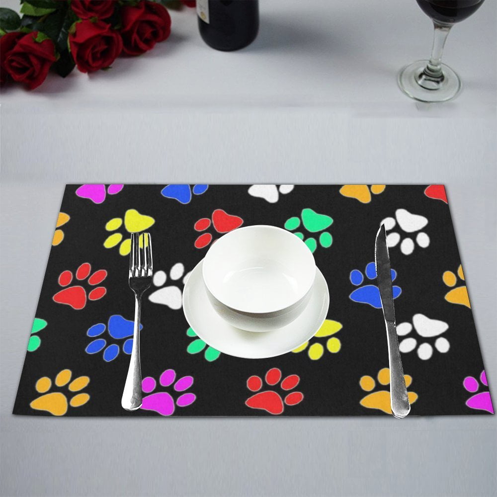 MYPOP Dog Paw Table Placemat Food Mat 12x18 Inches - Walmart.com