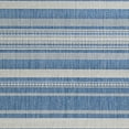 Couristan 8.5' Striped Indoor Outdoor Round Area Throw Rug - Blue and ...