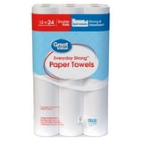 Great Value Strong Paper Towels, 12 Double Rolls with Split Sheets ...