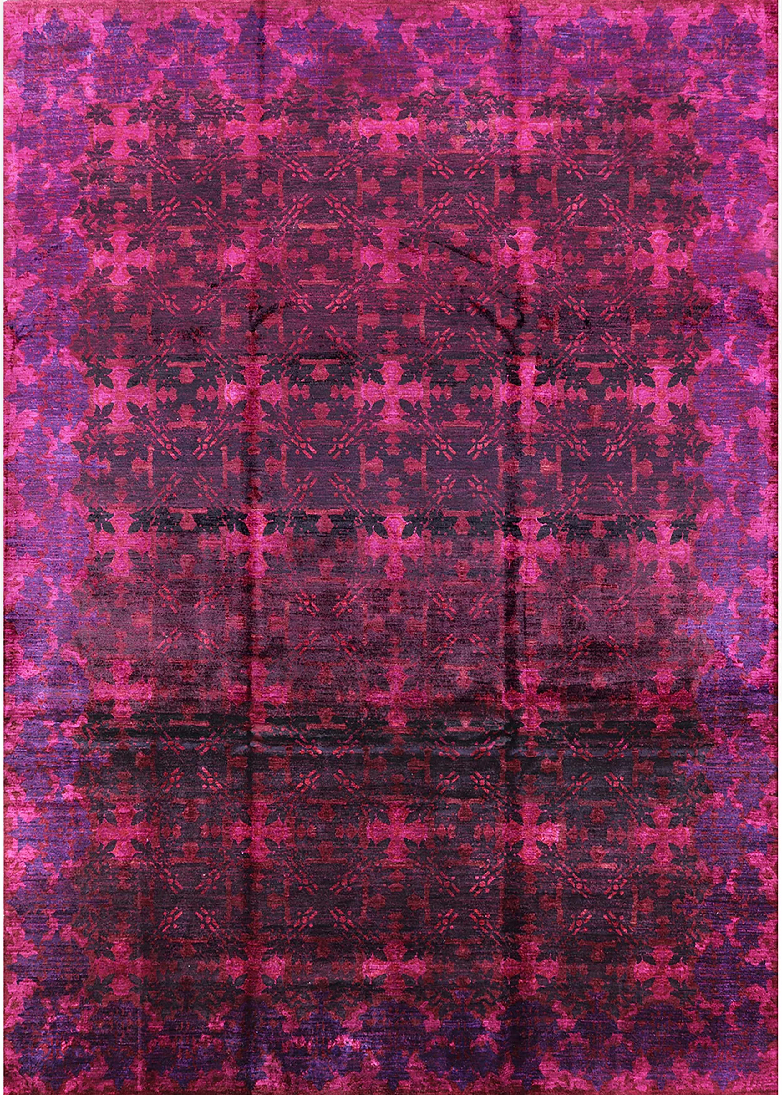 Ahgly Company Indoor Rectangle Mid-Century Modern Dark Raspberry Purple ...