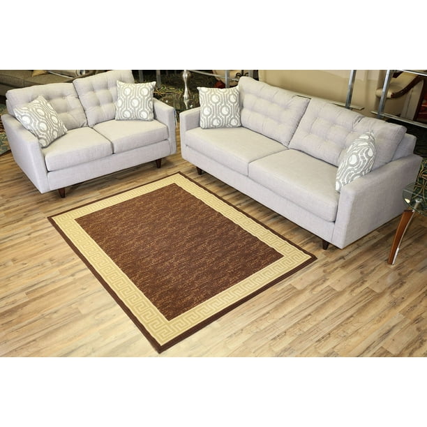 Meander Design Printed Slip Resistant Rubber Back Latex Runner Rug and ...