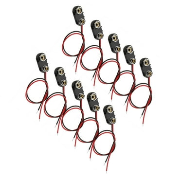 Snap 9V (9 Volt) Battery Clip Connector I Buckle Type Black w/ Cable ...
