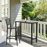 "Outdoor High Dining Counter Bar Table, Adjustable 47"" Rectangle for ...