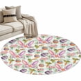 Area Rug 48in, Easter Rabbit Ear Colorful Egg Floor Carpet Living Room ...