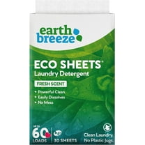 Earth Breeze Laundry Detergent Sheets, Fresh Scent, 60 Loads, Eco ...