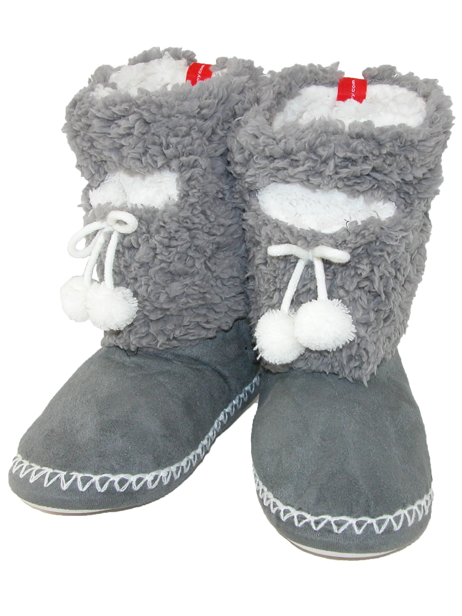 Minx NY Women's Solid Color Navajo Fuzzy Boot Slippers with Phone ...