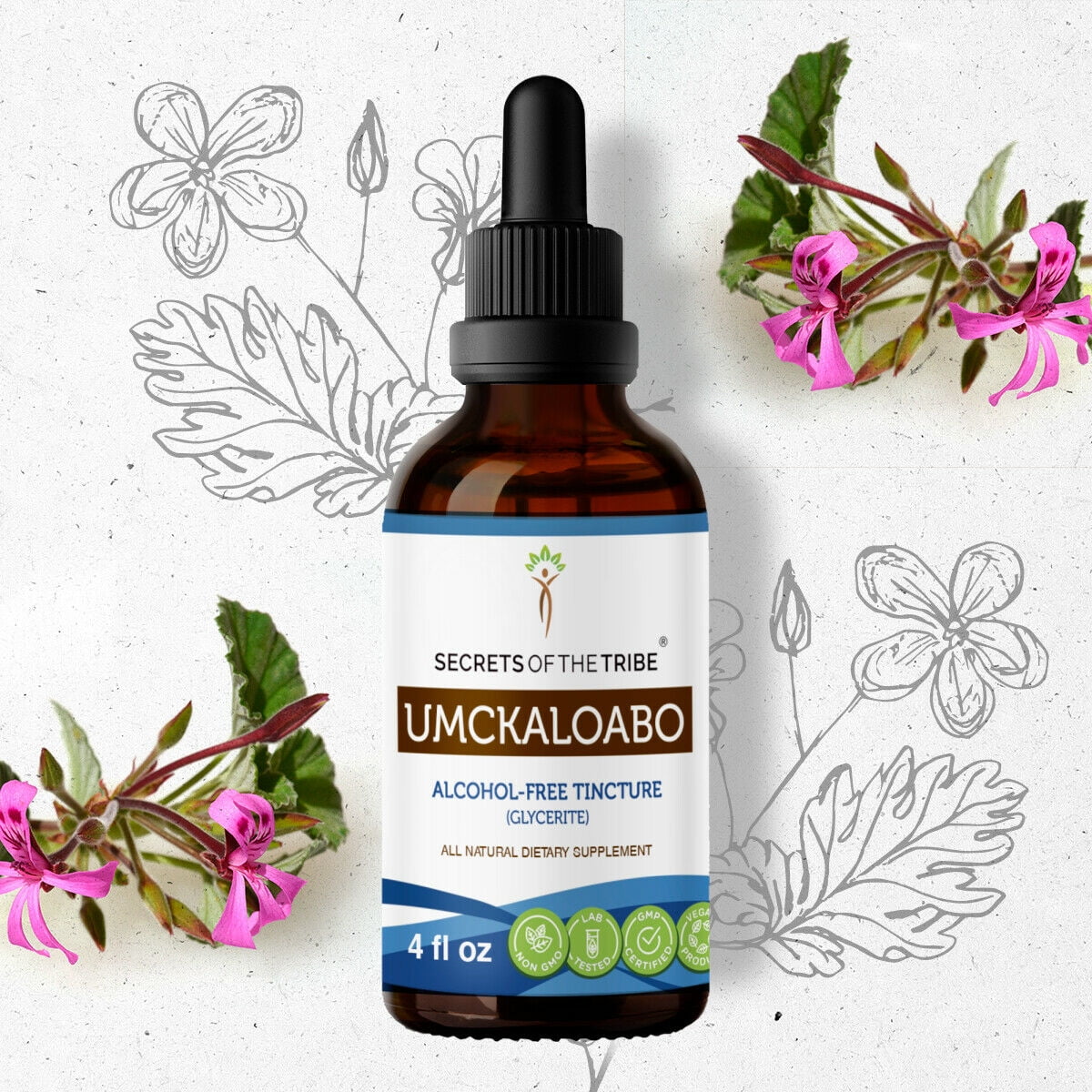 Umckaloabo Tincture Alcohol-FREE Extract, Organic Umckaloabo ...