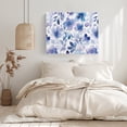 Blue Purple Canvas Print Wall Art, Pansy Flowers Abstract Watercolor ...