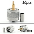 Mad Hornets 10Pcs Connector UHF Male PL259 Plug Crimp RG58 RG142 LMR195 RG400 Cable Straight ...