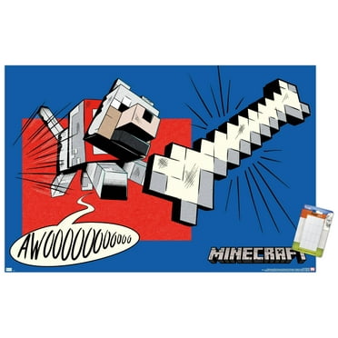 Minecraft - Steve Nouveau Wall Poster, 14.725" x 22.375", Framed ...