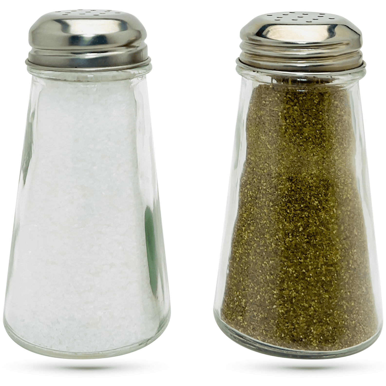 Classic Tapered Salt and Pepper Shakers Glass Set in a Clear PVC Gift ...