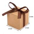 Kraft Gift Candy Box Bulk 2x2x2 inches with Brown Ribbon Party Favor ...