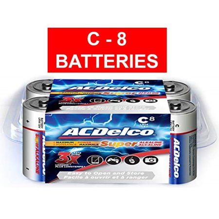ACDelco C Cell Batteries, Super Alkaline C Battery, 8-Count - Walmart.com