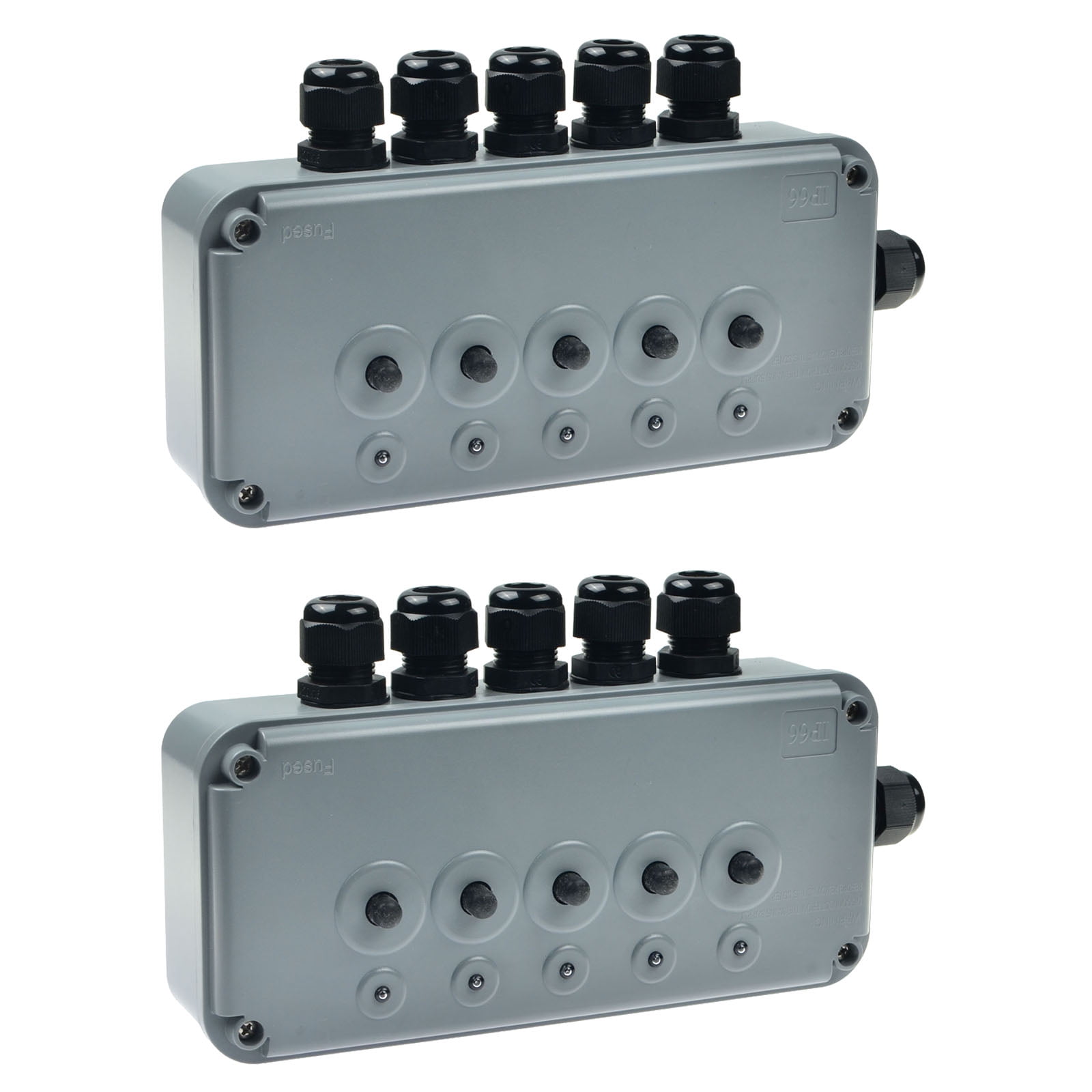 GREENCYCLE 2 Pack 15A 125VAC 5-Gang Power Control Switch Junction Box ...