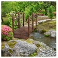 7.5ft Garden Bridge - Fir Wood Arc Walkway w/ Railings - Carbonized ...