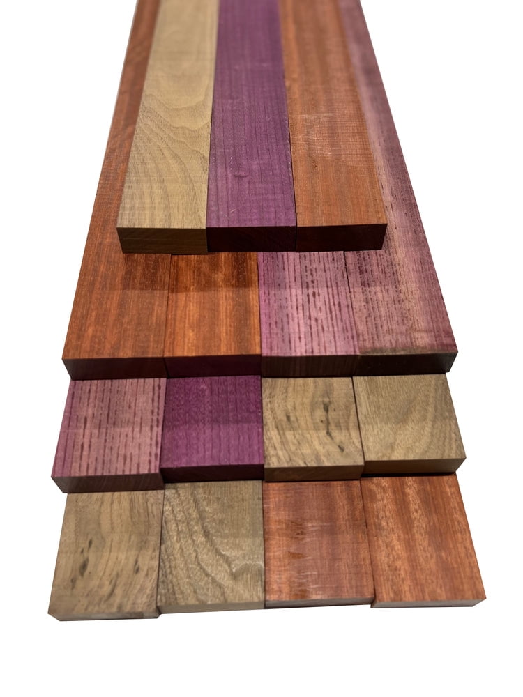 Lumber Board Combo 3/4" x 2" (15 Piece) - Black Walnut, Bloodwood ...