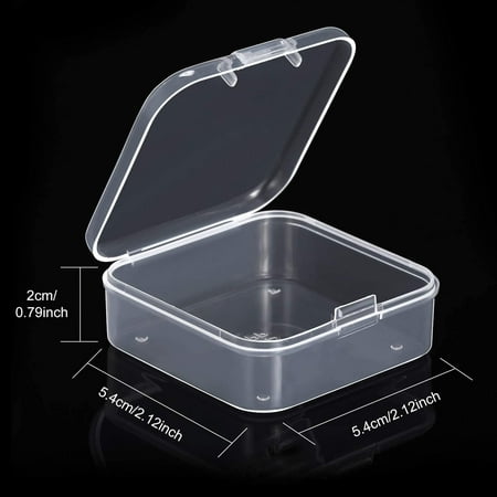 Clear Plastic Bead Storage Box with Hinged Lid for Beads and More (2.12 ...
