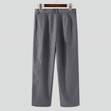 INCERUN Men's Casual Wide-leg Straight Formal Trousers Solid Color ...