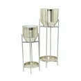 DecMode 31", 24"H Silver Metal Planter with Removable Stand (2 Count ...