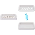 2PCS Draining Soap Dishes, Dishwashing Sponge Soap Holder with Water ...