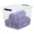 Rubbermaid 30 Quart Clever Store Bins Box with Lids, Superior Secure ...