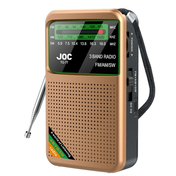 Radio Portátil Mini FM AM SW Banda Completa La Mejor Recepción para Personas Mayores (Gold TG77 ...