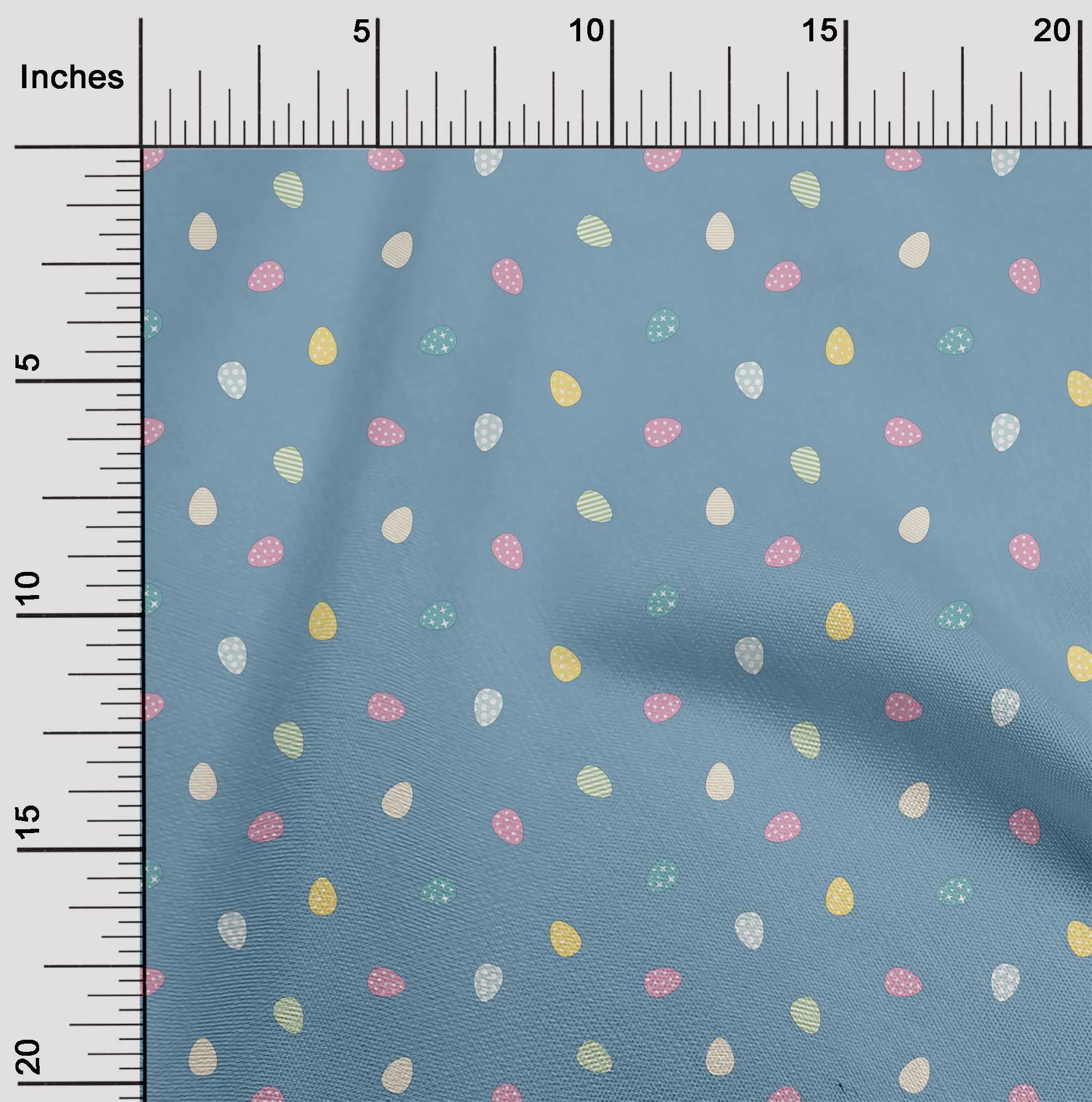 oneOone Organic Cotton Poplin Twill Fabric Egg Easter Print Fabric by ...