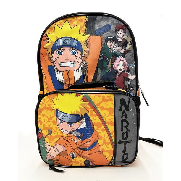 Naruto Anime Character Print 16" Backpack With Lunch Bag Set For Boys ...