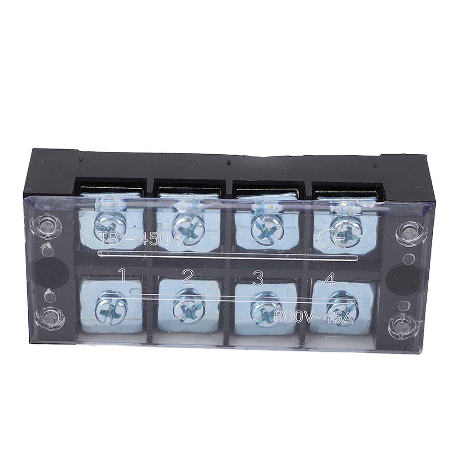 Terminal Strip, 45A 600V Screw Terminal Block Dustproof Cover PC Brass ...